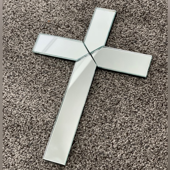 Wall Decor | Handmade Mirrored Glass Cross | Poshmark